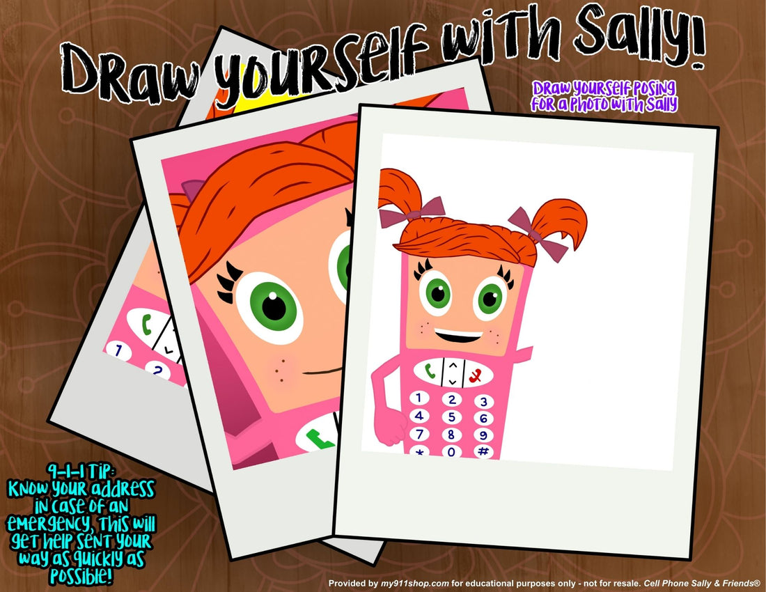 **FREEBIE** "Selfie with Cell Phone Sally" Activity Sheet – my911shop.com