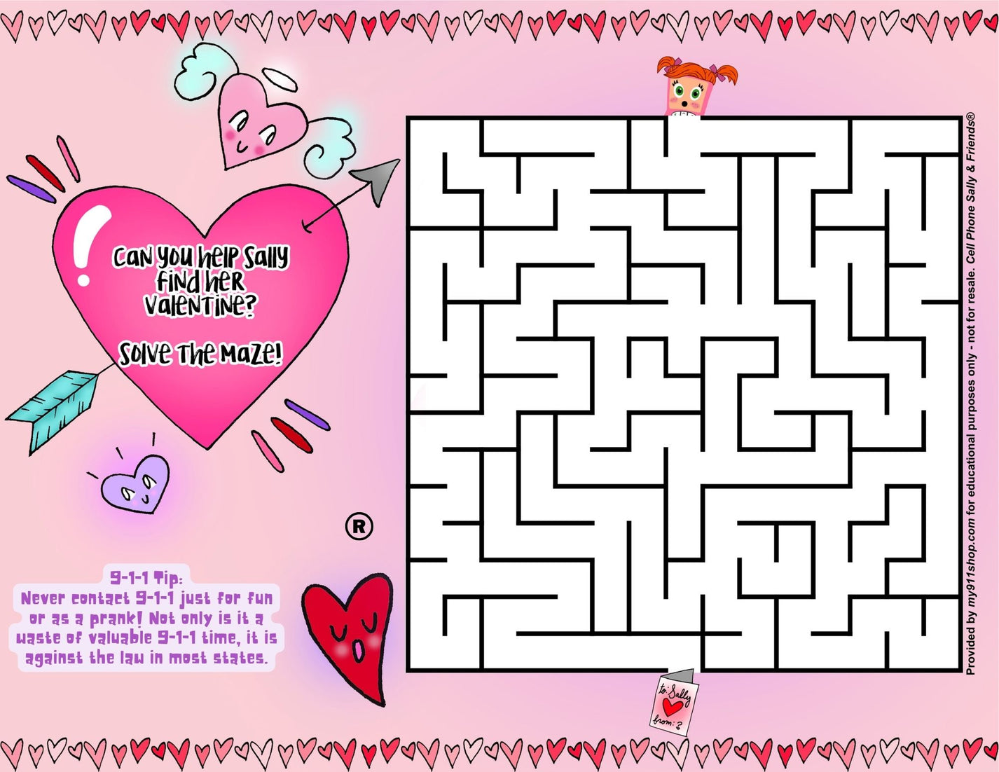 **FREEBIE** "Valentine Maze" Activity Sheet – my911shop.com
