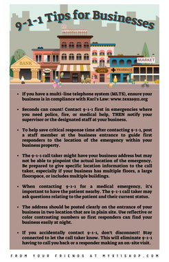 **FREEBIE** "9-1-1 Tips for Businesses" Education Sheet – my911shop.com