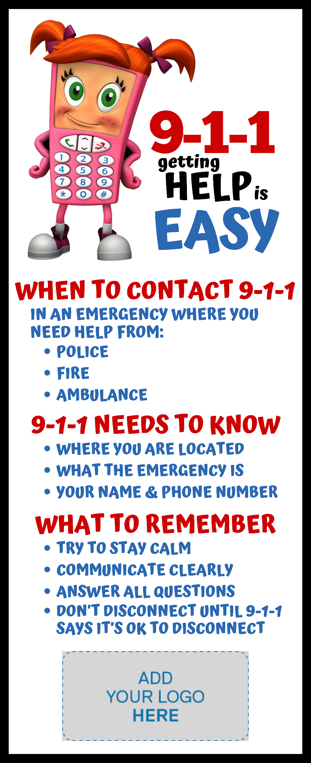 Cell Phone Sally Retractable Sign – my911shop.com